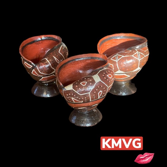 Hand Crafted | Art | Vintage Hand Crafted Redware Goblets Clay ...